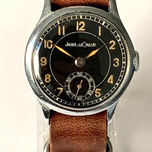 RARE 1940'S WW II Jaeger LeCoultre BLACK DIAL MILITARY / LUFTWAFFE MAN ...