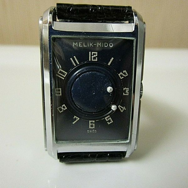 Vintage Melik Mido Limited Mystery Dial Chrome Manual Wind. 37mm x 24mm ...