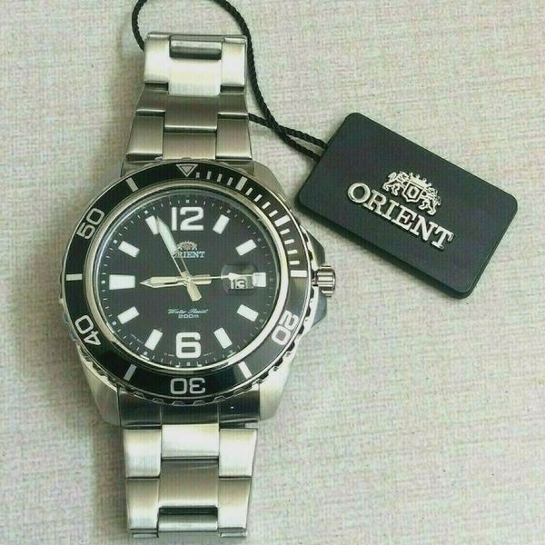ORIENT (SUBMARINER) Men's Diver's Watch Round Black Date Dial New in ...