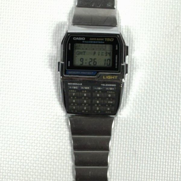 Vintage CASIO DBC-1500 Data Bank 150 Digital Calculator Wrist Watch ...