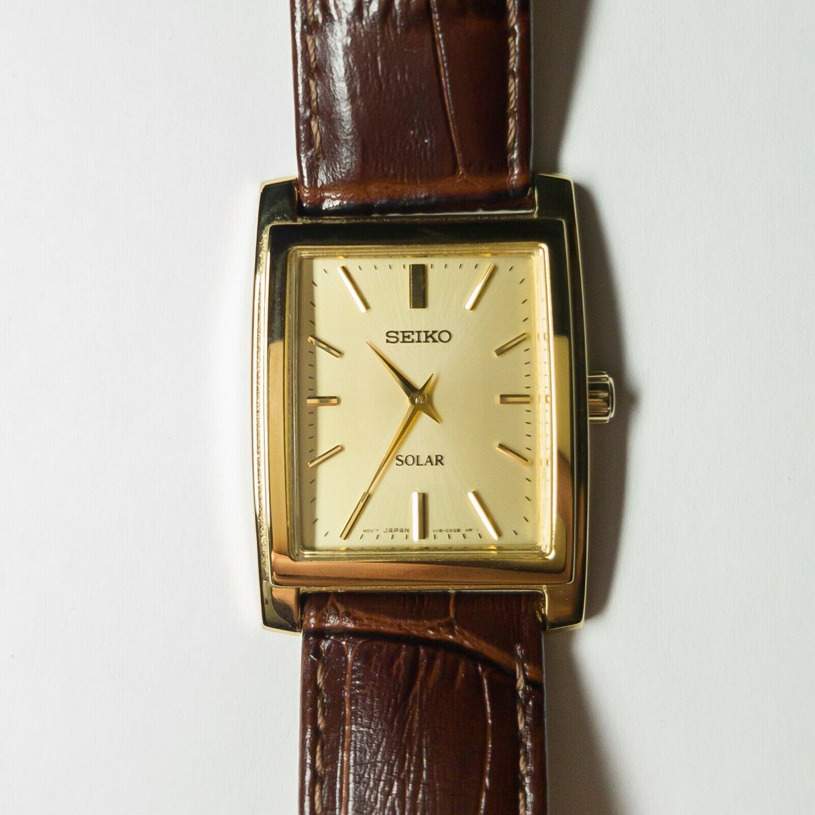 Seiko Solar square dress watch [SUP896] gold | WatchCharts Marketplace