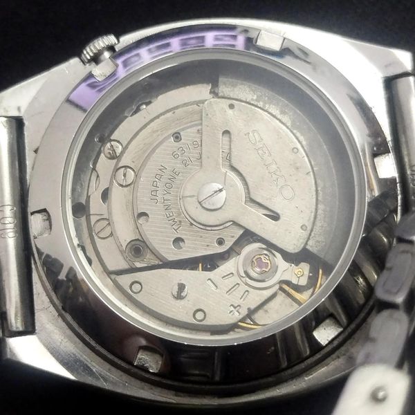 Vintage Seiko 5 Automatic Men's Watch Black Dial Case Size Transparent ...