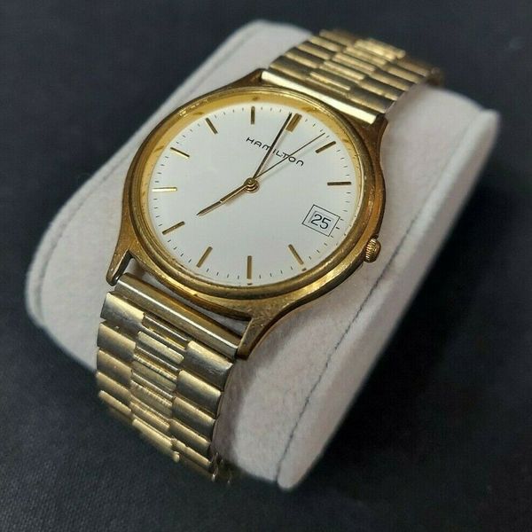 Hamilton 9812 VINTAGE Men’s Watch Classic Date Second Hand NEW BATTERY ...