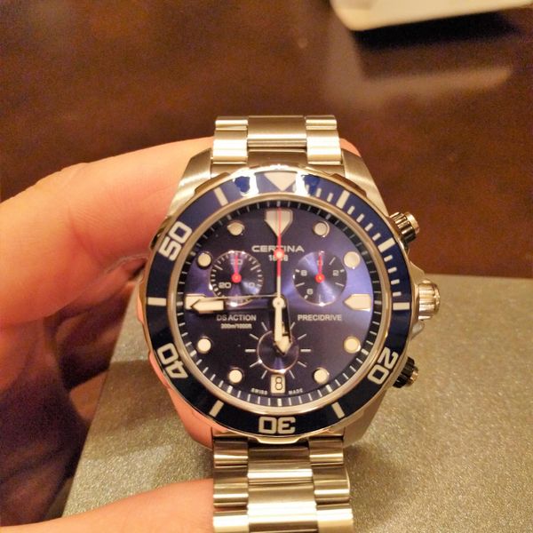 Certina DS Action Chronograph Precidrive Blue C0324171104100 Price as of October 2025 | WatchCharts