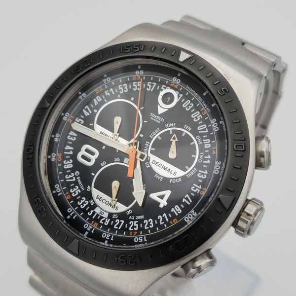 Swatch Irony Chrono YOS417G Black Stainless Quartz Chronograph 2006 ...