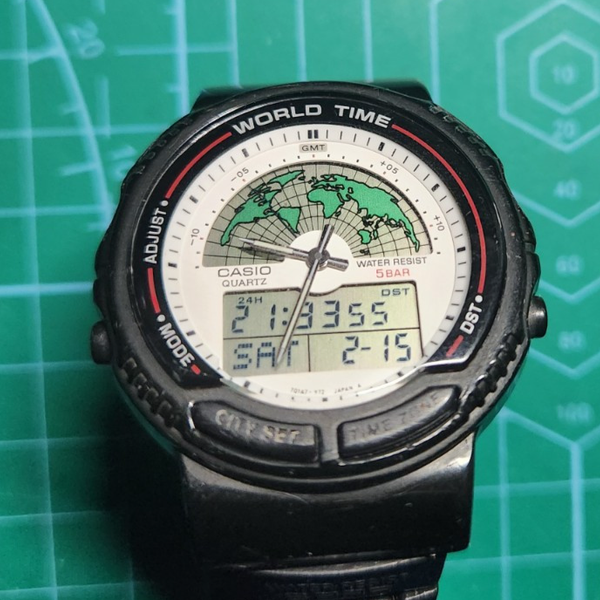 Casio AW-21U Module 743 - Vintage World Map and Time Zone Watch ...