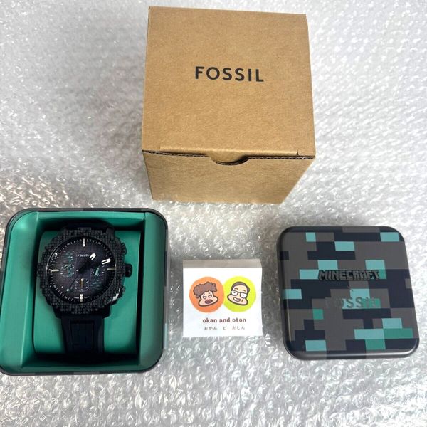 Minecraft x Fossil Limited Edition Deep Slate Chronograph Watch Black ...
