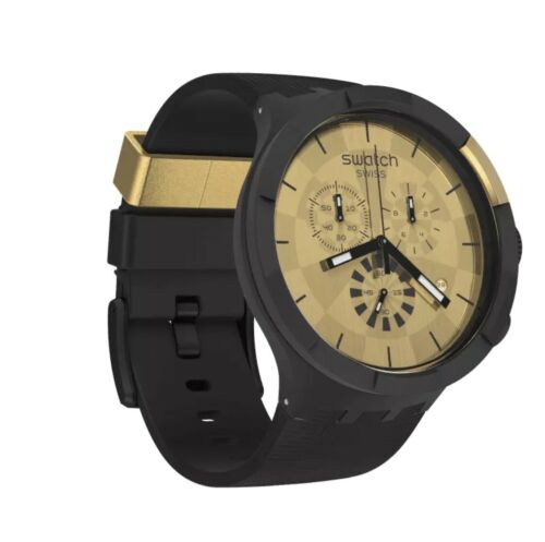 Swatch Big Bold Checkpoint Gold Limited Edition Unisex Watch SB02Z400 ...