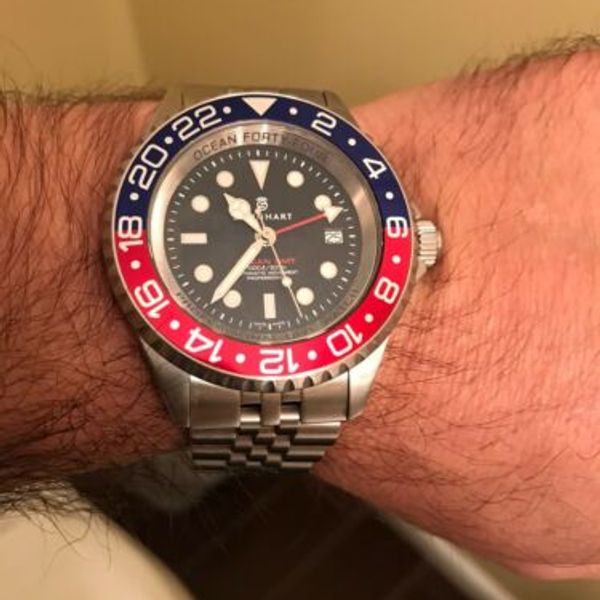 Beautiful Steinhart 44mm GMT Pepsi Bezel! Black Dial!!Excellent ...