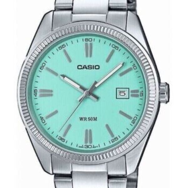 Casio MTP1302D-2A2V Tiffany Blue Men’s 38mm Quartz Stainless Steel ...