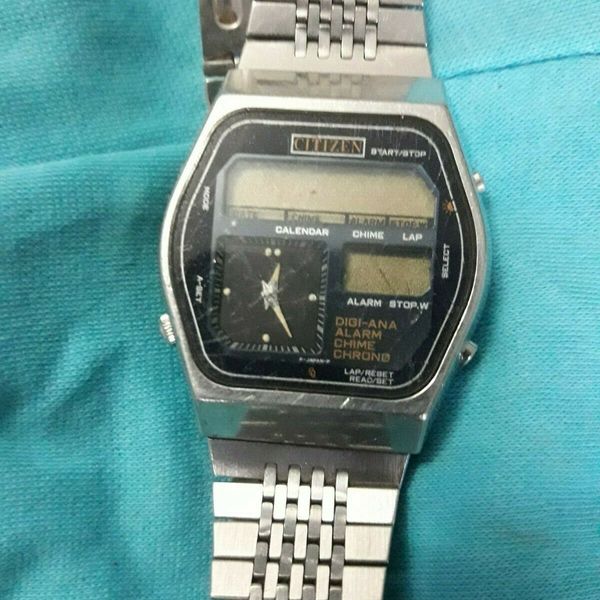 Vintage Citizen Dual Time Ana-Digi 41-9818 - Watch - For Repair Or ...