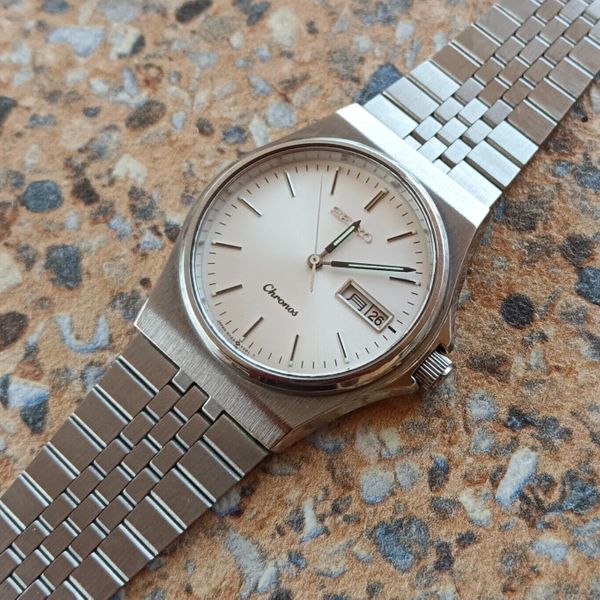 Vintage Seiko Chronos Quartz JDM 5H23 7020 January 1992 Kanji Screwdown ...
