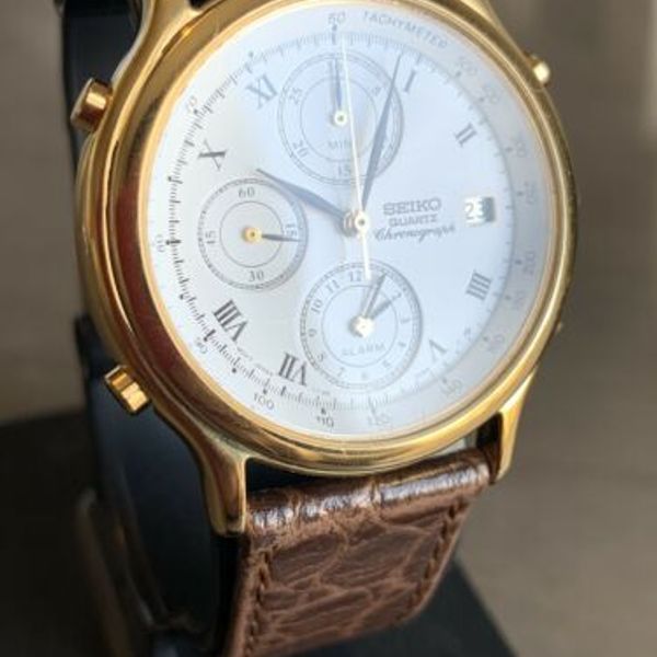 Mens 37mm SEIKO CHRONOGRAPH Alarm 7T32-6A50 Vintage Watch | WatchCharts Marketplace