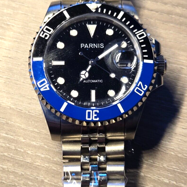 Parnis 40mm sub homage Batman Bezel dive watch automatic | WatchCharts ...