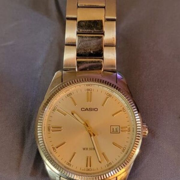 MEN'S CASIO MTP-1302 (2784) STAINLESS STEEL WATCH WHITE DIAL FRESH ...