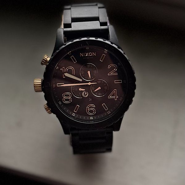 Nixon NIXON watch 51-30 CHRONO A083-1041 MATTE BLACK GOLD A0831041 TI ...