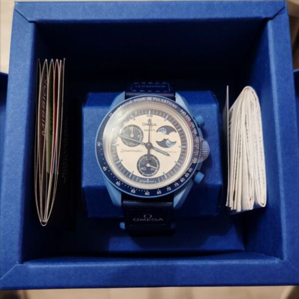 Swatch x Omega Mission To The Super Blue Moon Blue Moonphase | New With ...