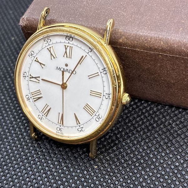 Movado Quartz Watch Swiss Made Goldtone Watch 87-59-885 Roman Numerals ...