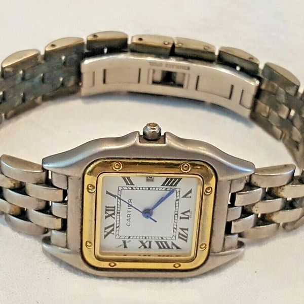 Cartier Paris 925 Argent Plaque Or 20 M Swiss Mov 6038818 Ladie's Wrist ...