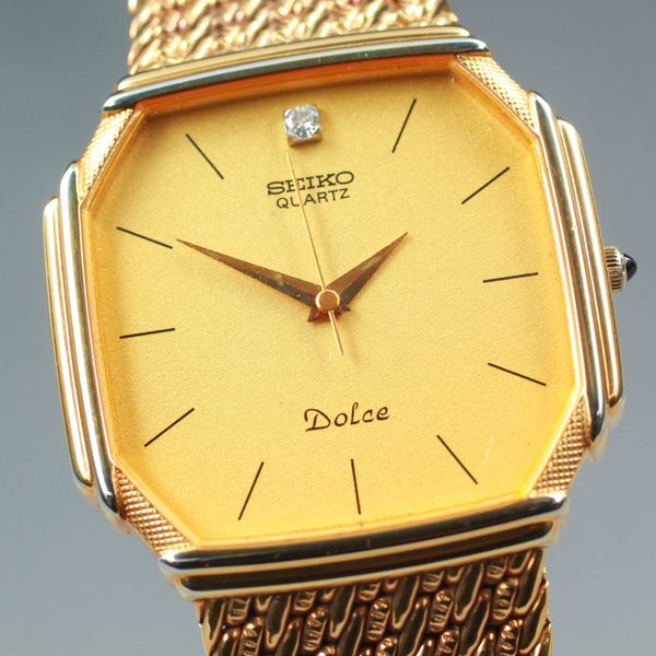 Vintage 1983[Near MINT] Seiko Dolce 7731-5000 Diamond Gold 29mm Qz Men's Watch | WatchCharts ...