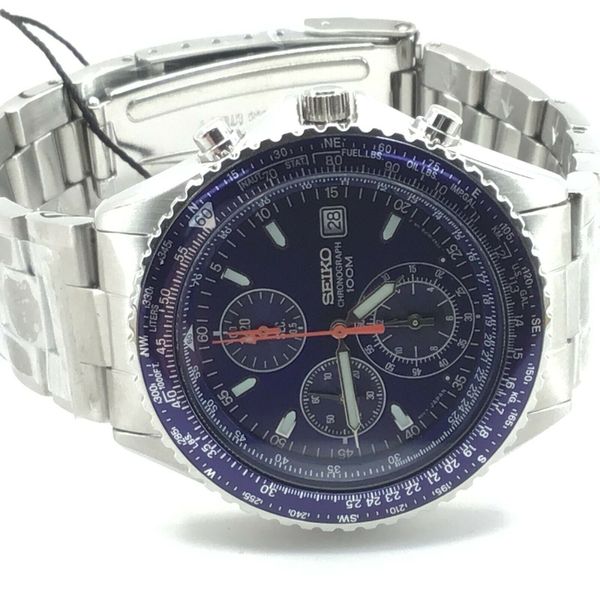 SEIKO Watch SND255P1 Flightmaster Pilot Slide Rule Chronograph Men's ...