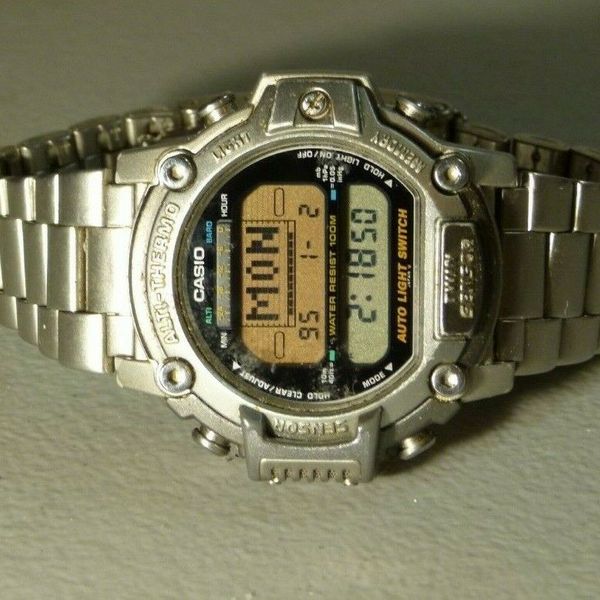 RETRO CASIO PAT 300 PATHFINDER TWIN SENSOR 1405 JAPAN MODULE WATCH ...