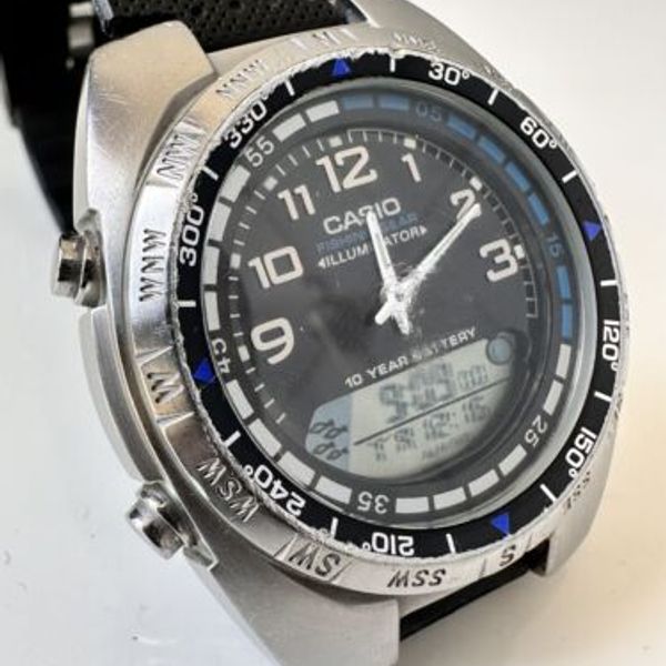 Casio Fishing Gear Illuminator Wrist Watch Model AMW-700 Module 3768 ...