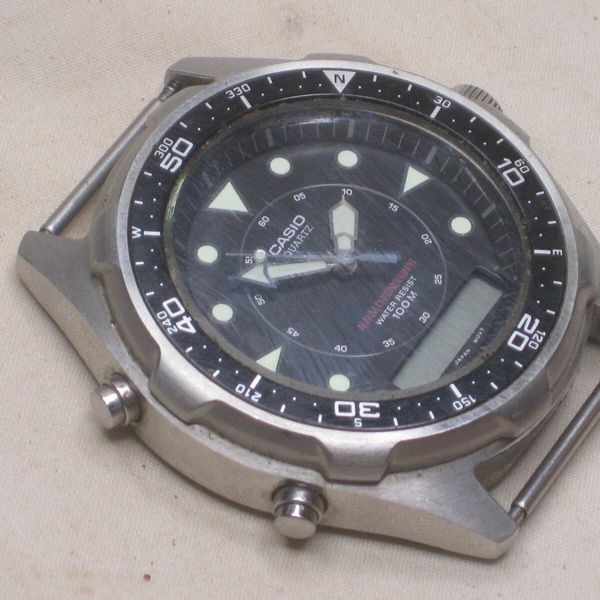CASIO AMW-320R wristwatch quartz Alarm Chronograph 100M 2701 watch head ...
