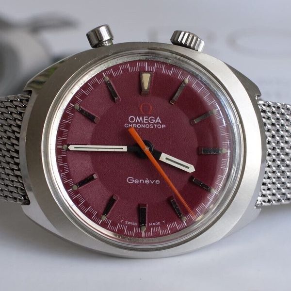 RARE 1970 Omega Chronostop Driver watch with Omega mesh bracelet ...
