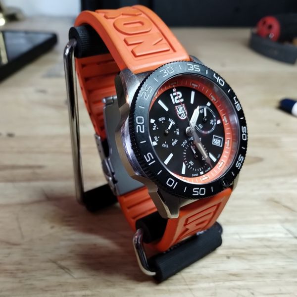 Luminox Pacific Diver Orange Sapphire Black Dial Chronograph Men's ...
