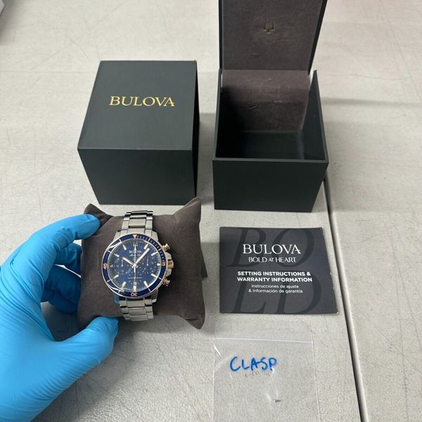 Bulova Marine Star Chronograph MensBlue Dial Watch 98B301 - NWD ...