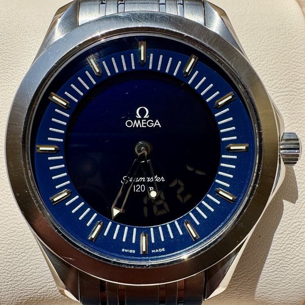 Mens Omega Seamaster Multifunction Digital Chronograph watch Blue Dial ...