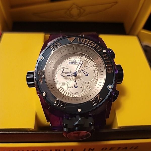 Invicta BOLT ZEUS MAGNUM SHUTTER CHRONOGRAPH SILVER BLUE PURPLE ...