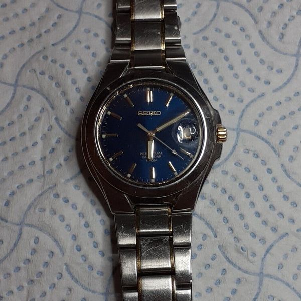 Mens Seiko Watch. Perpetual Calender Model 8F32-00G0 | WatchCharts ...