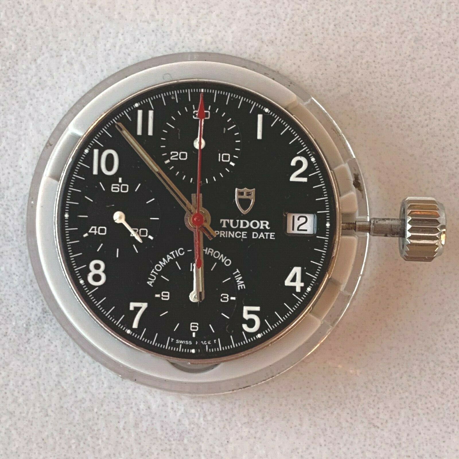 TUDOR AUTOMATIC CHRONO 79260 PRINCE CAL 7750 DATE BLACK DIAL WATCH ...