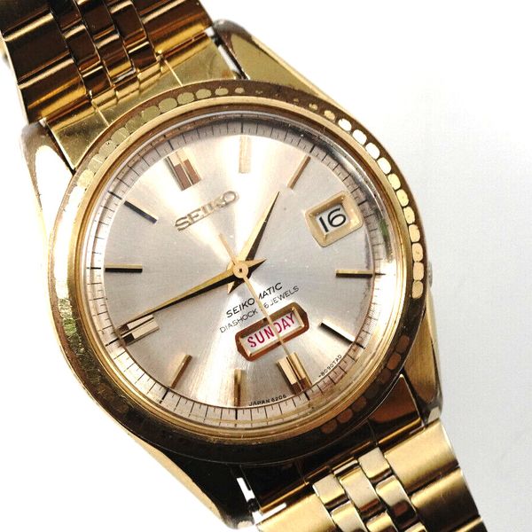 Seiko Seikomatic WEEKDATER 26j Automatic 1966 Day Date Watch 6206-8100 ...