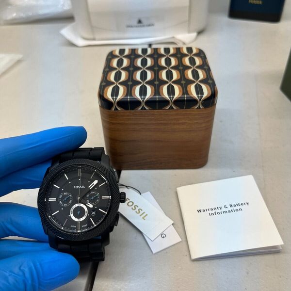 New Fossil Machine Chronograph Quartz Black Dial Men's Watch FS4487 ...