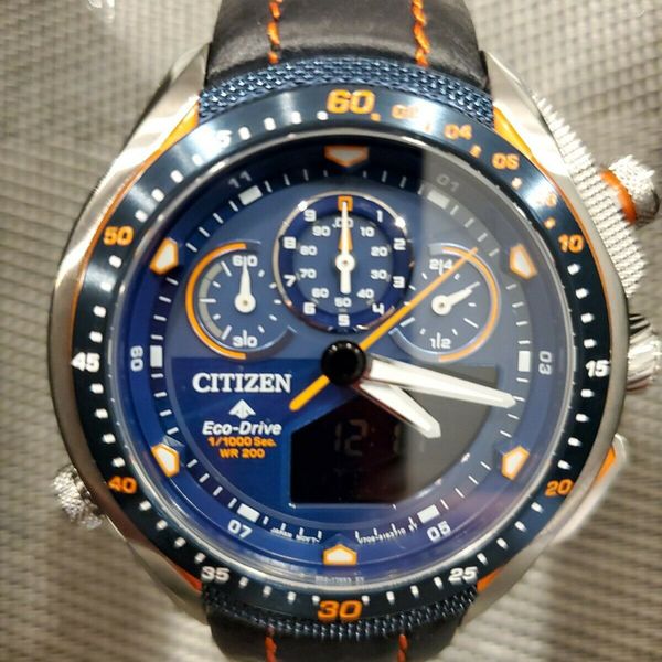 Citizen Eco-Drive Promaster SST Blue Leather Strap Mens Watch JW0139 ...