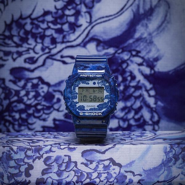 Subcrew x G-Shock DW-5600BWP-2PFS blue and white porcelain skateboard ...