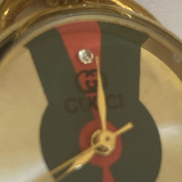 Vintage Gucci Watch Face Gold Toned Clear Stone | WatchCharts Marketplace