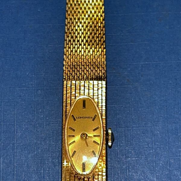 Vintage LONGINES RECTANGULAR LADIES WATCH 14k Gold with display box ...