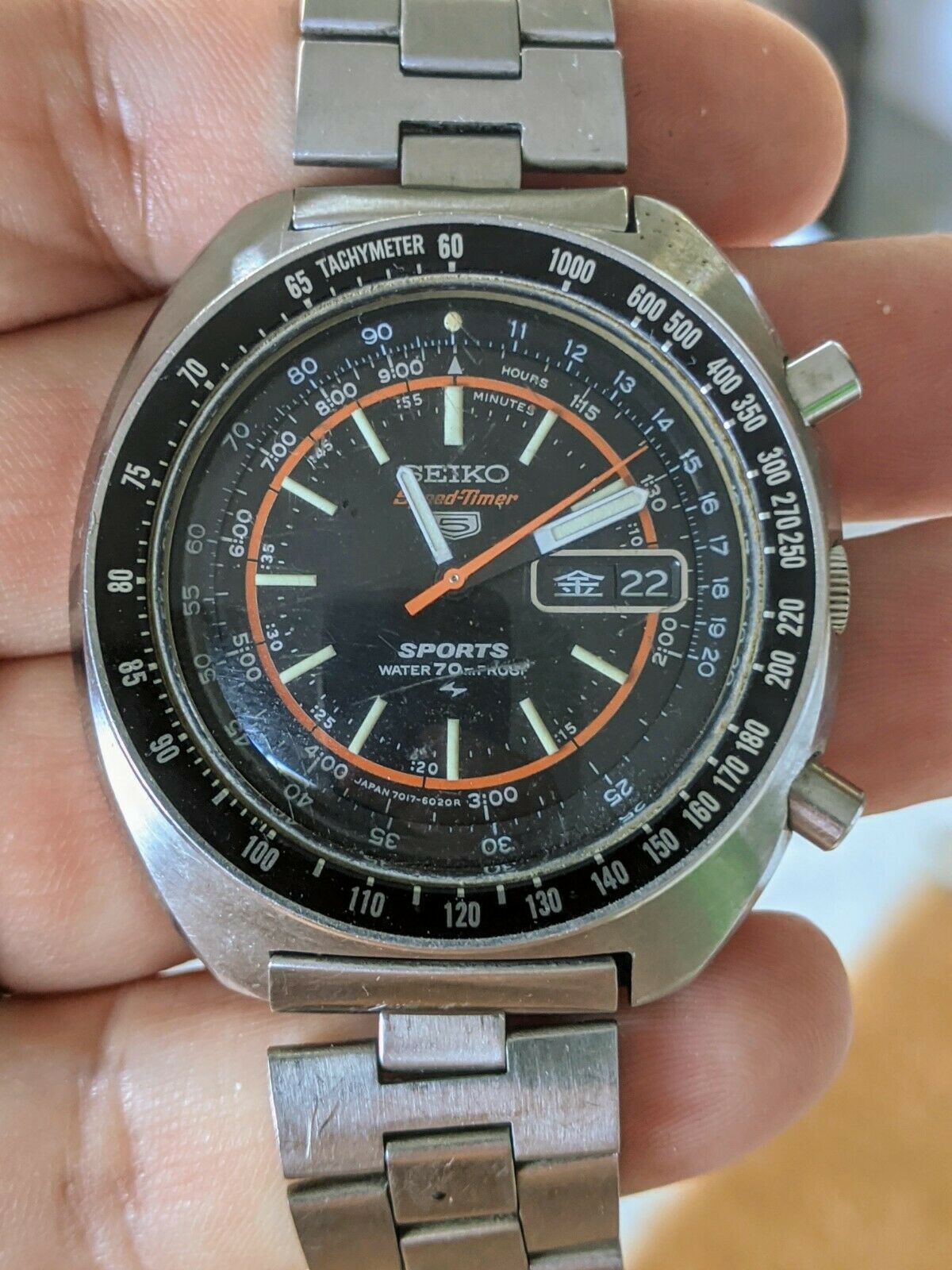 Vintage '70 Seiko 7017-6020 Chrono Sliderule Watch, JDM, Orig. Band ...