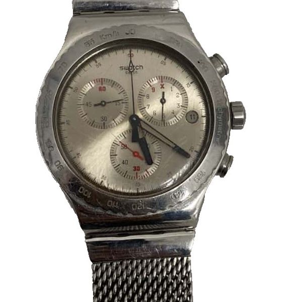 SWATCH Irony Chronograph Stainless Steel Mesh Band - For Parts or ...
