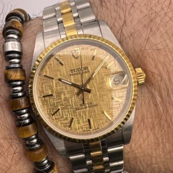 Tudor Prince OysterDate Linen Dial Stunning Mens Watch Midi ...