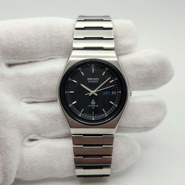 Seiko Type II Men's Vintage Silver Tone Day/Date Quartz Watch 7546-8090 ...