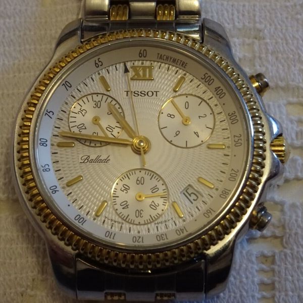 Mens Tissot Ballade Chronograph Tachymetre c288/388 Two Tone Watch ...