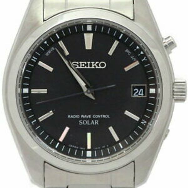 SEIKO SPIRIT SBTM159 7B24-0AN0 Men's Solar Radio Quartz Black Wrist ...