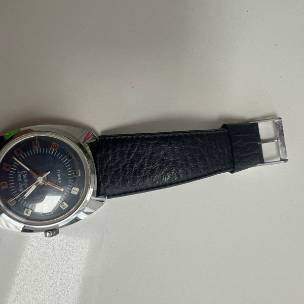 GENTS VINTAGE TIMEX ELECTRONIC TIME ZONE BLUE DIAL WRISTWATCH ...