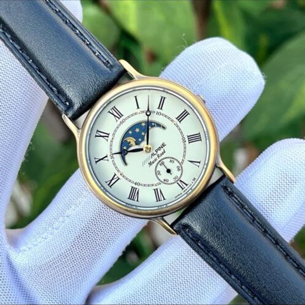 Vintage Seiko Alpine Music Road Sun & Moon Phase Japan Quartz Watch ...