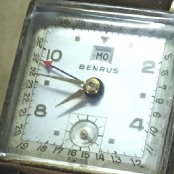 Vintage Benrus Tank Style with Calender face Wrist Watch 10k Gold ...